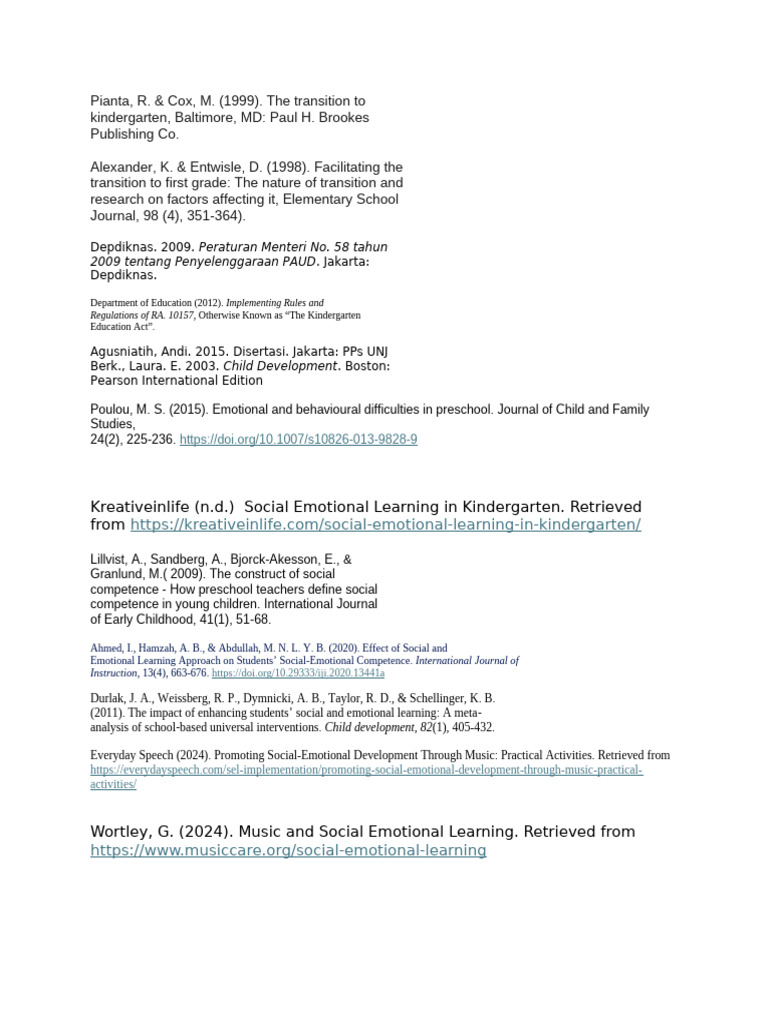 references. SEL | PDF | Psychology