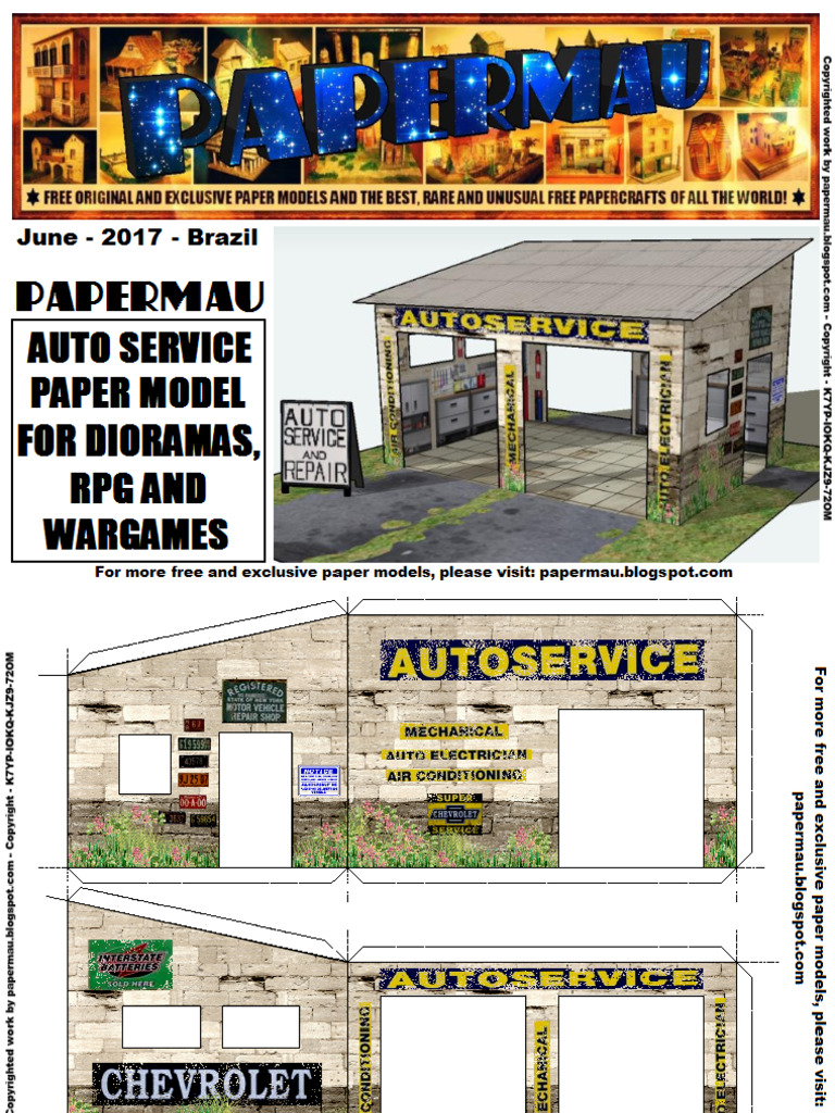 Auto Service Paper Model by Papermau 2017 A4 | PDF