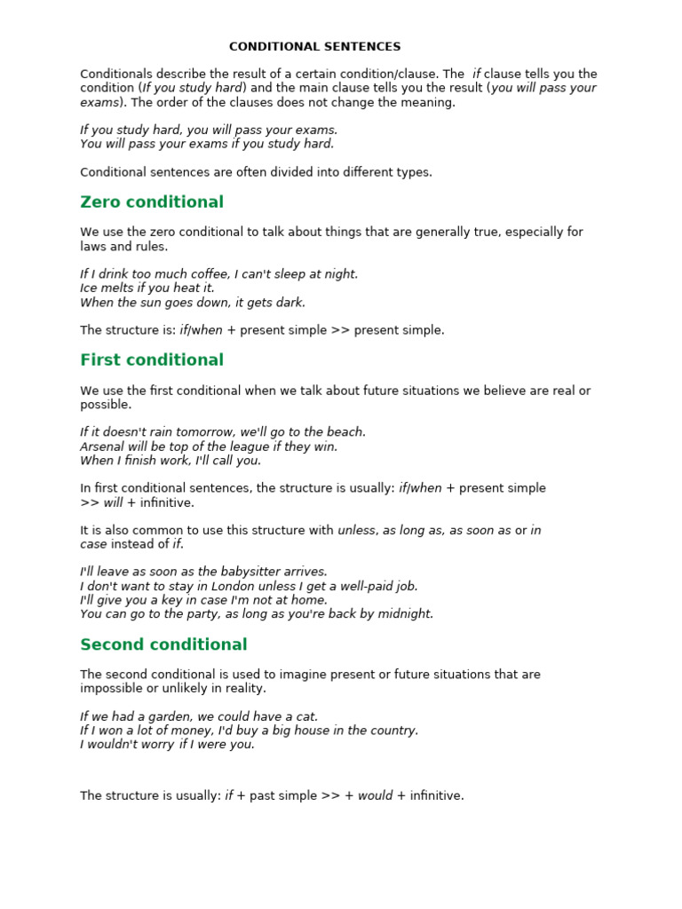 Conditionals | PDF | Verb | Syntax