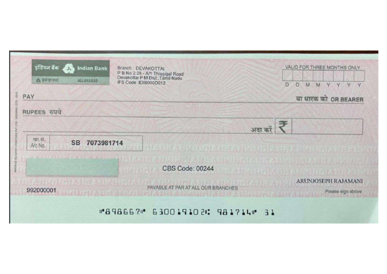 Cheque Book | PDF