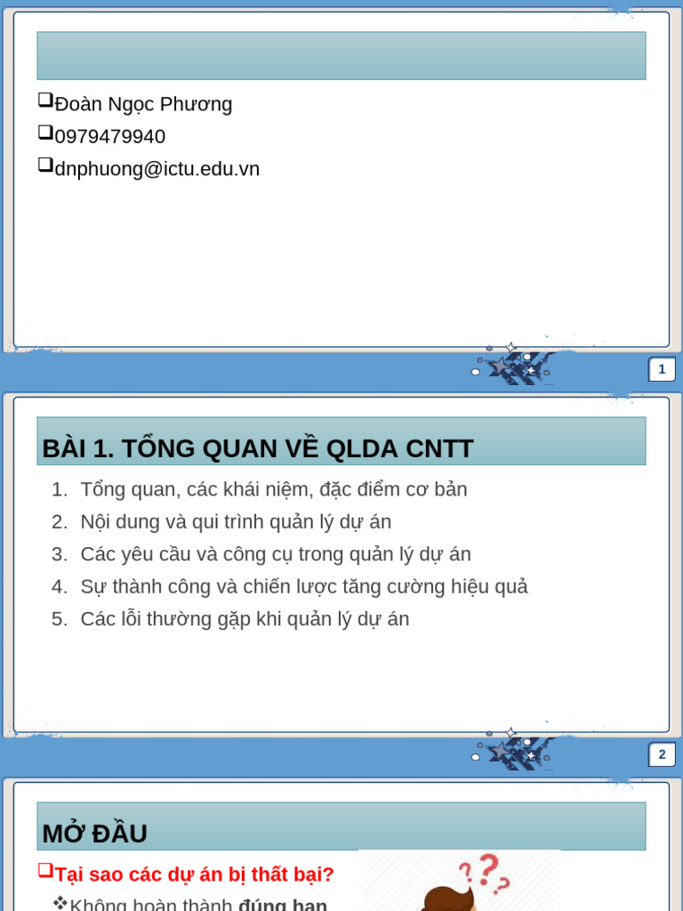 Bài 1 Tổng quan về QLDA CNTT | PDF