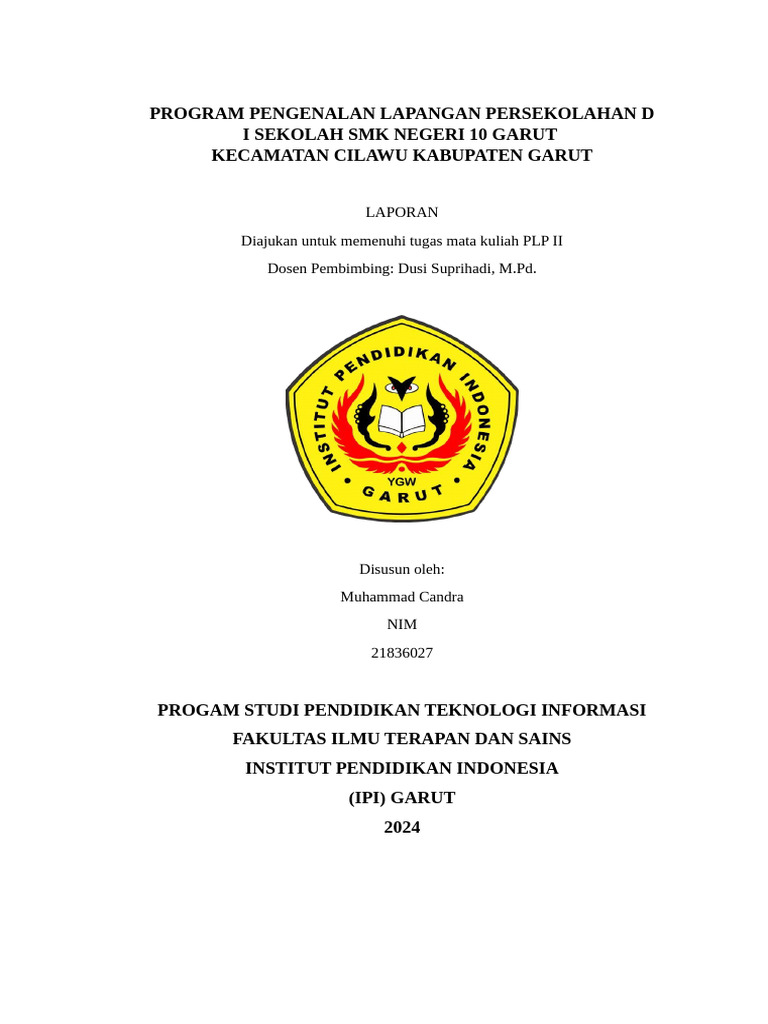 LAPORAN PLP - Muhammad Candra - Fiks | PDF