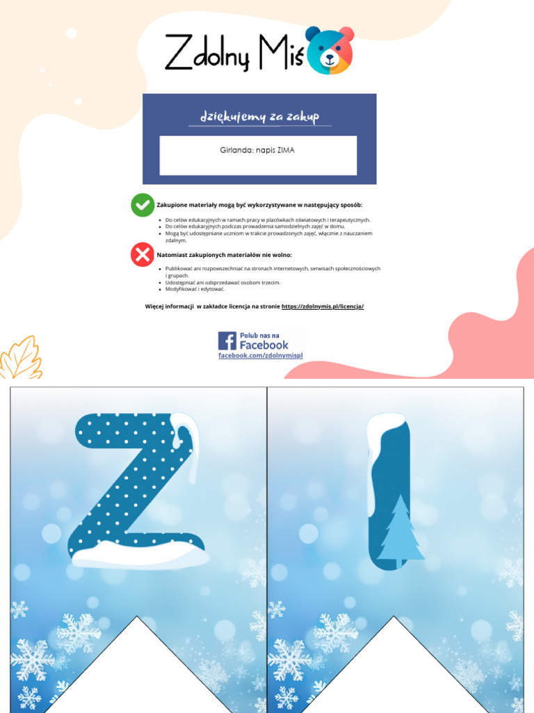 Girlanda Napis ZIMA | PDF