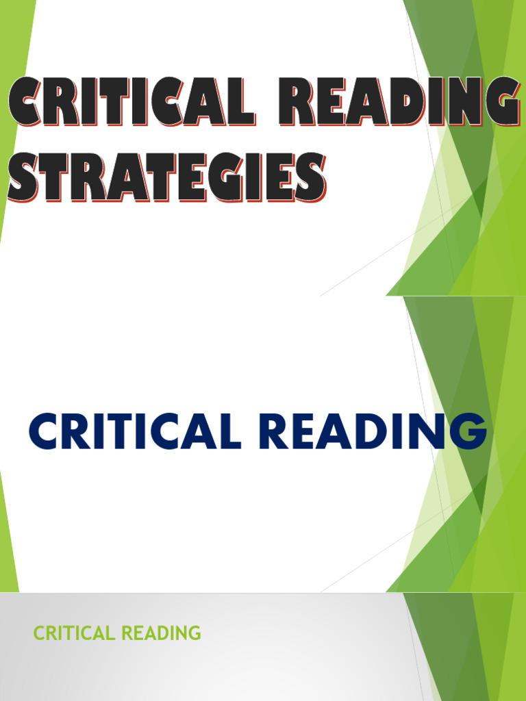 Eapp Critical Reading Strategies | PDF | Annotation | Information
