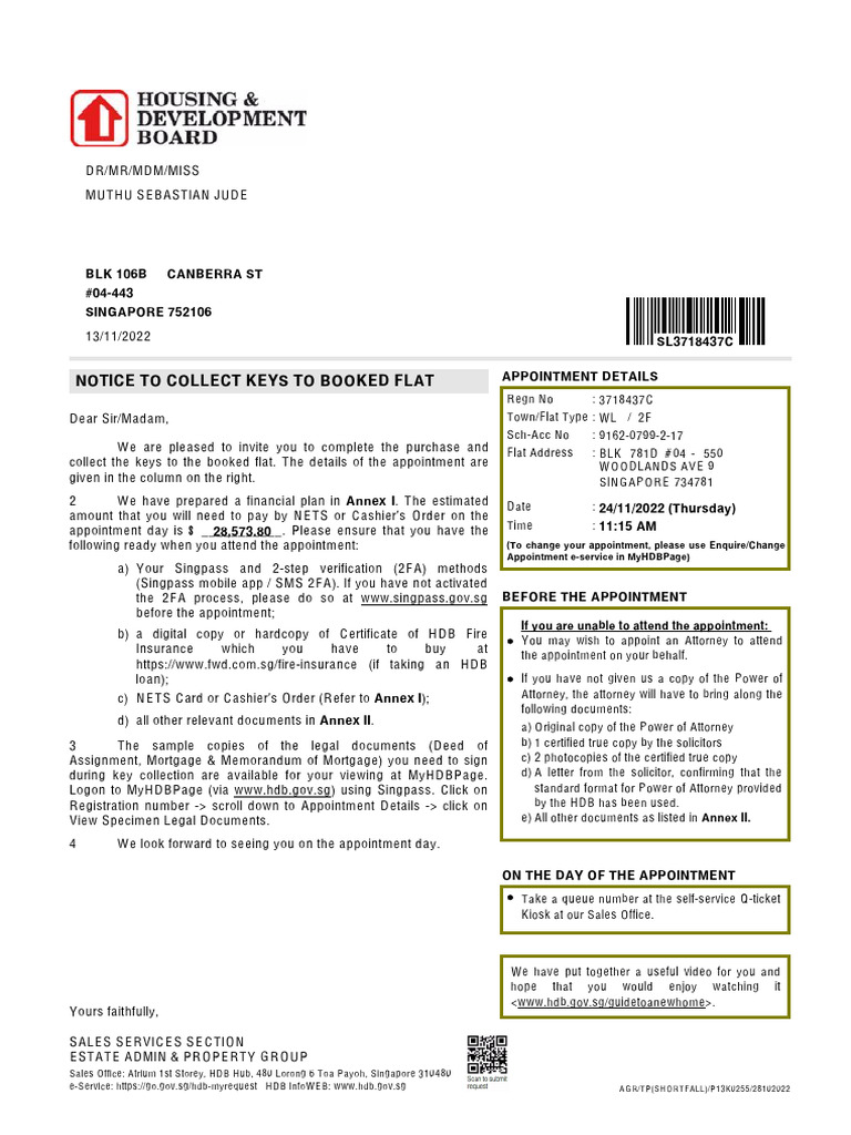 BTO Keys Collection Info 2 | PDF | Insurance | Payments