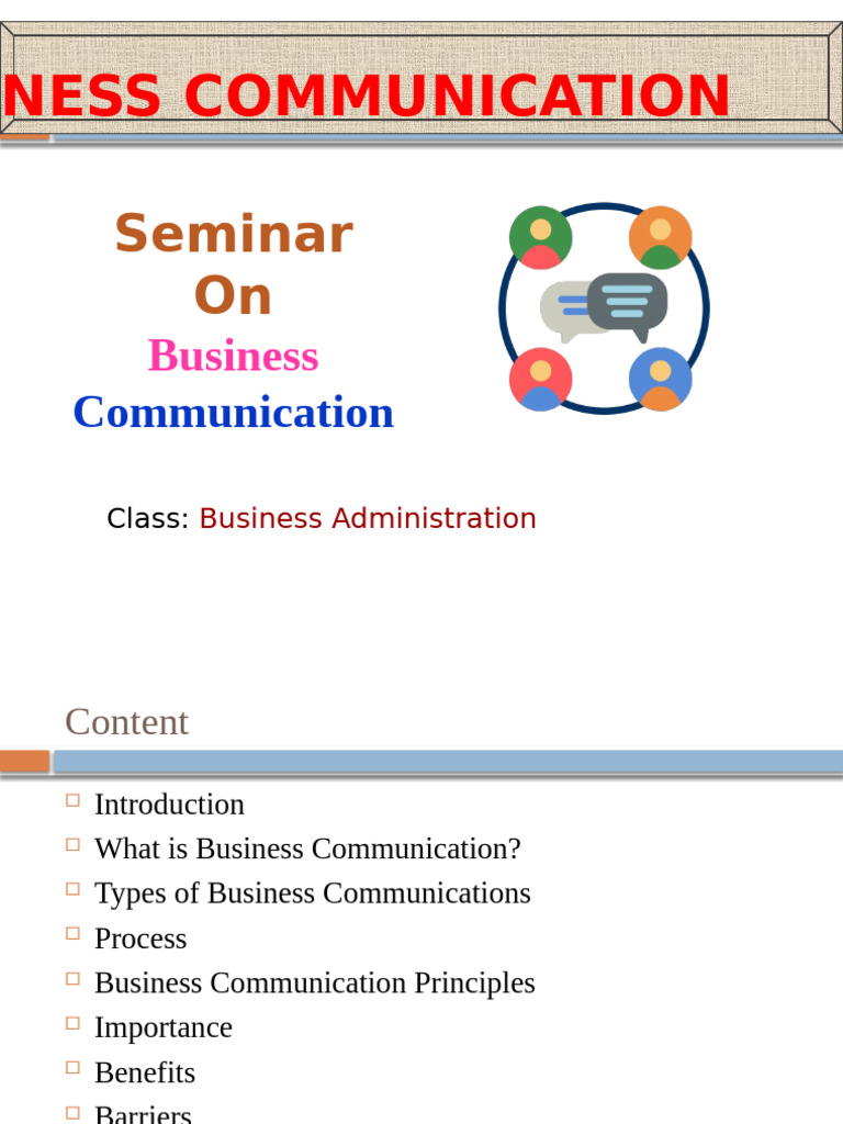 Business Communication Seminar | PDF