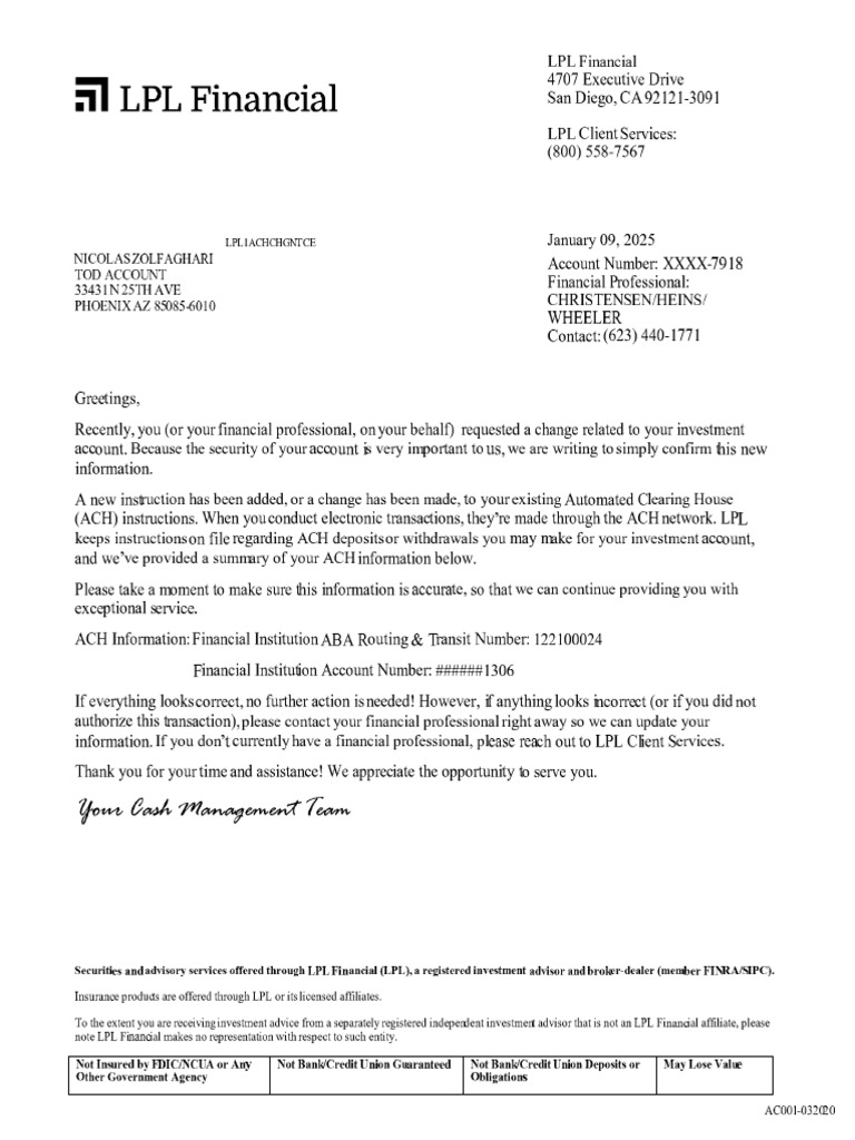 ACH Instructions Update-63327918-01-09-2025 | PDF