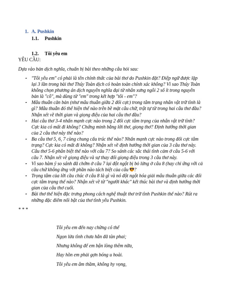 Đề cương VH Nga | PDF