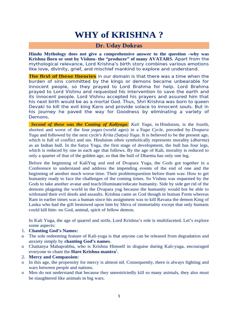 Why of Krishna | PDF | Bhakti | Hindu Mythology