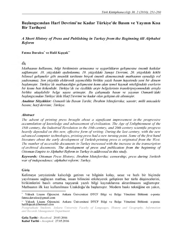 Ba Lang C Ndan Harf Devrimi Ne Kadar T Rkiye de Bas M Ve Yay N N K Sa Bir Tarih Esi (#618799 ...