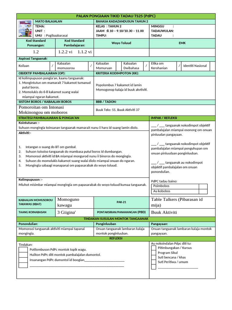 RPH BKD Tahun 2 | PDF
