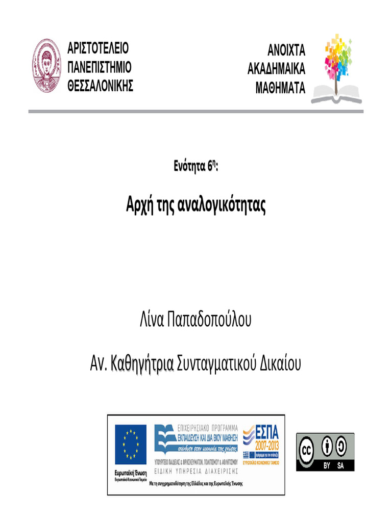 Αρχή της Αναλογικότητας | PDF