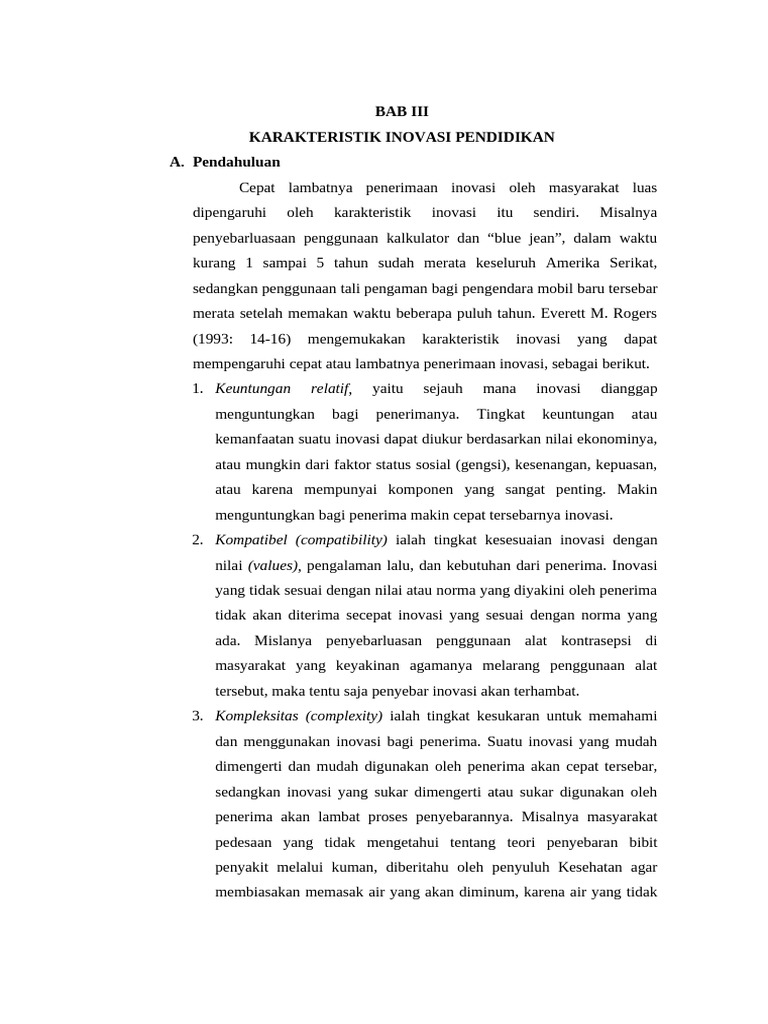 Karakteristik Inovasi Pendidikan | PDF
