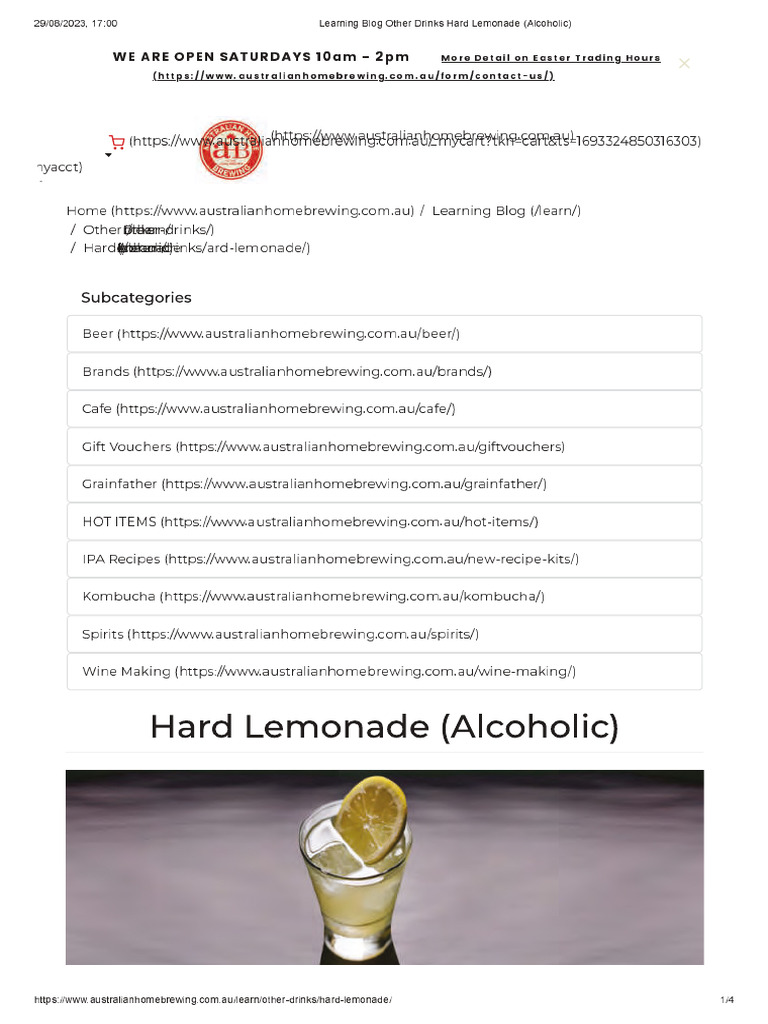Learning Blog Other Drinks Hard Lemonade (Alcoholic) 17 | PDF
