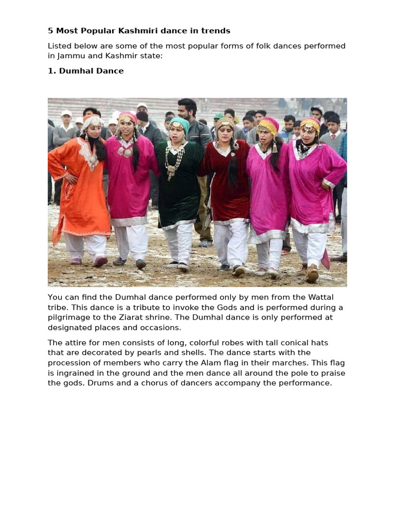 Popular Kashmiri Dance Forms | PDF | Kashmir