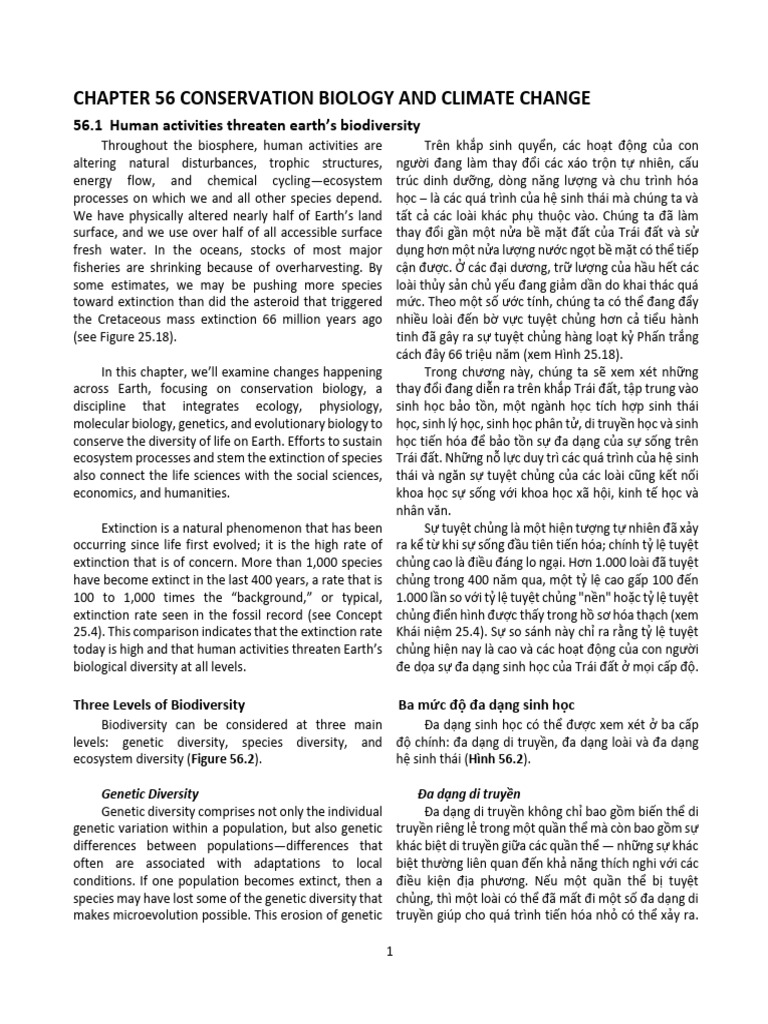 Ecology-Campbell - Chapter 56 Conservation Biology and Climate Change | PDF