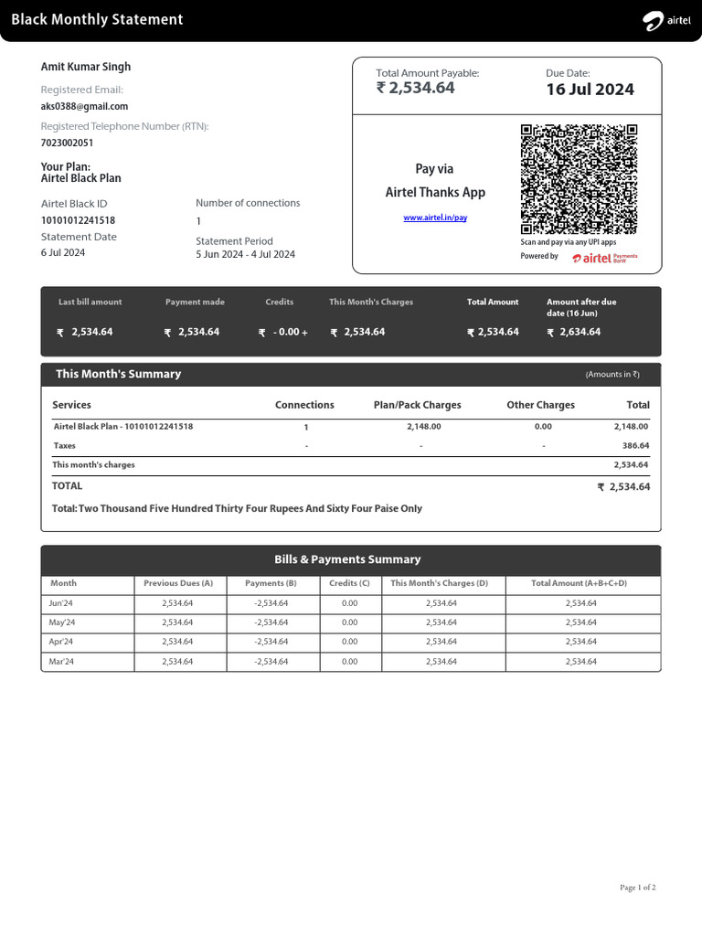 Broadband Bill | PDF | Service Industries | Payments