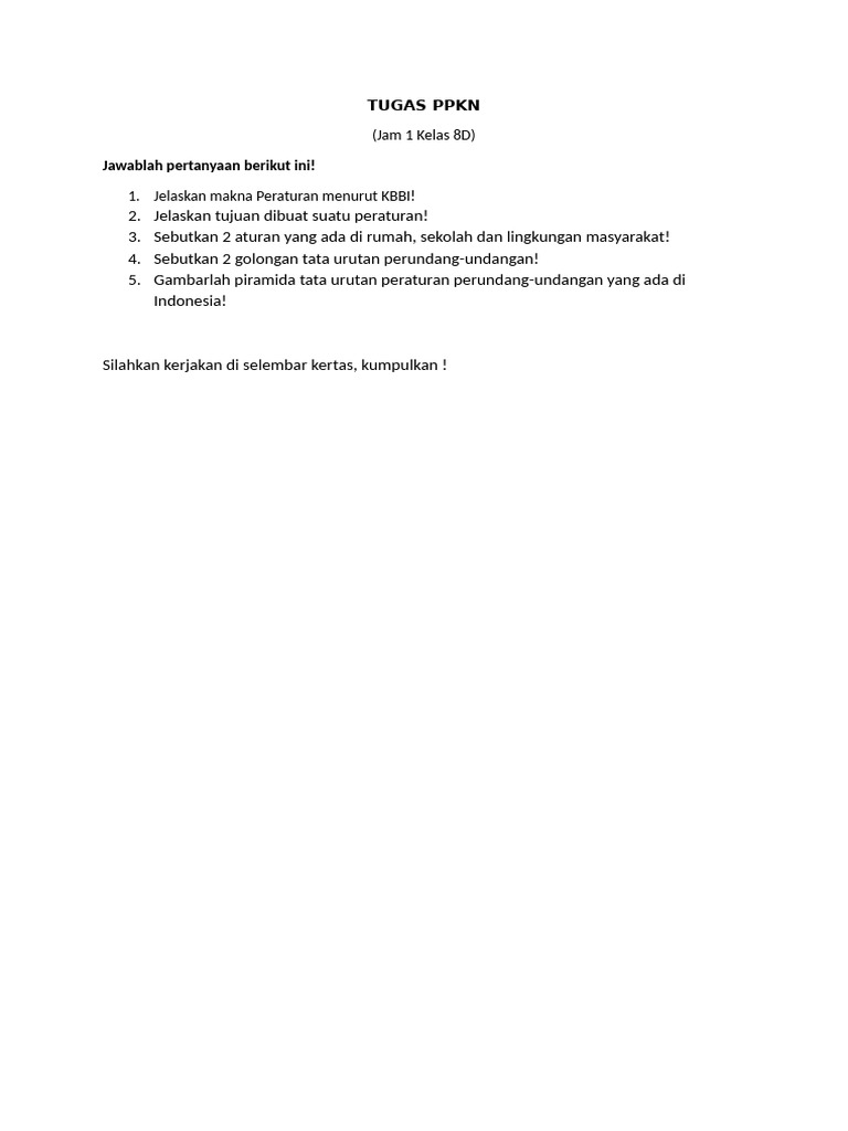 Tugas PPKN Kelas 8 | PDF