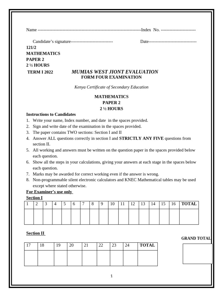 Maths PP2.Doc | PDF | Circle | Quartile