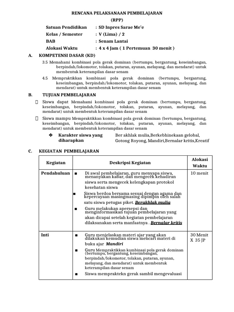 RPP PMM SRI HARTINI, S.PD | PDF