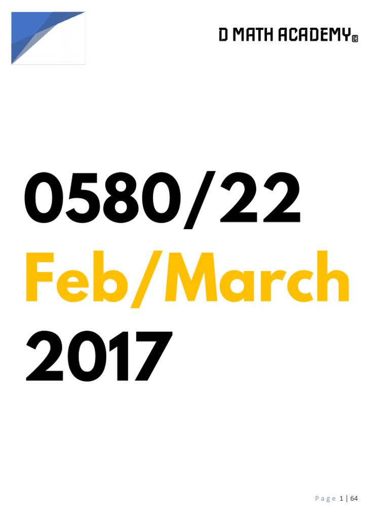 CIE IGCSE 0580 - 2017 Hardest Questions Compilation | PDF