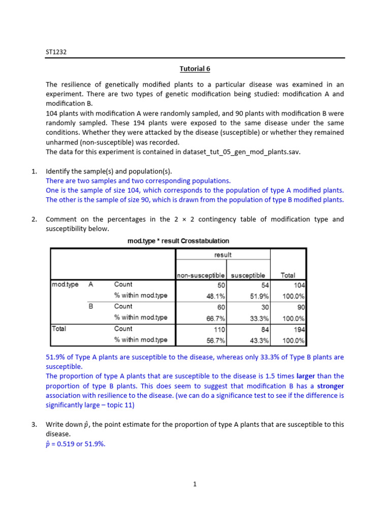 ST1232 Tutorial 6 Solution | PDF | Confidence Interval | Sample Size Determination