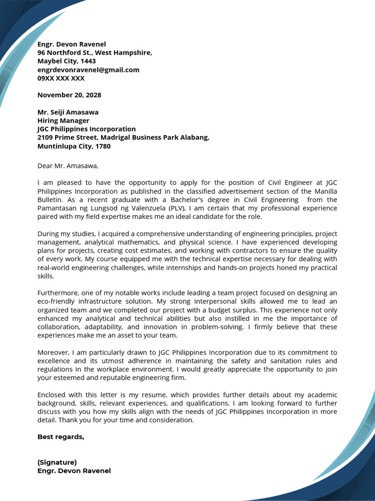 Sample Application Letter | PDF