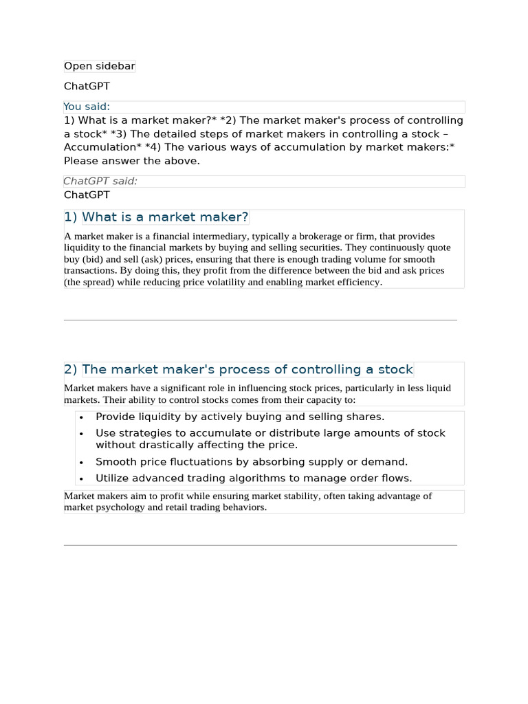 Any Good Books Containing Information About Market Makers | PDF | Market Maker | Stocks