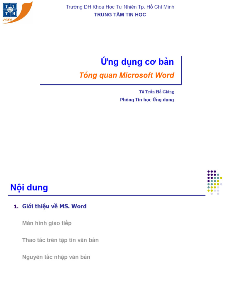Word 01 Tong Quan Ms Word | PDF