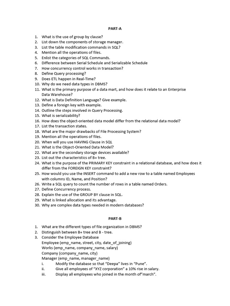 Dbms Question Bank | PDF | Databases | Relational Model