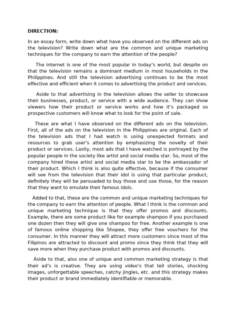 television ads | PDF | Advertising | Promotion (Marketing)