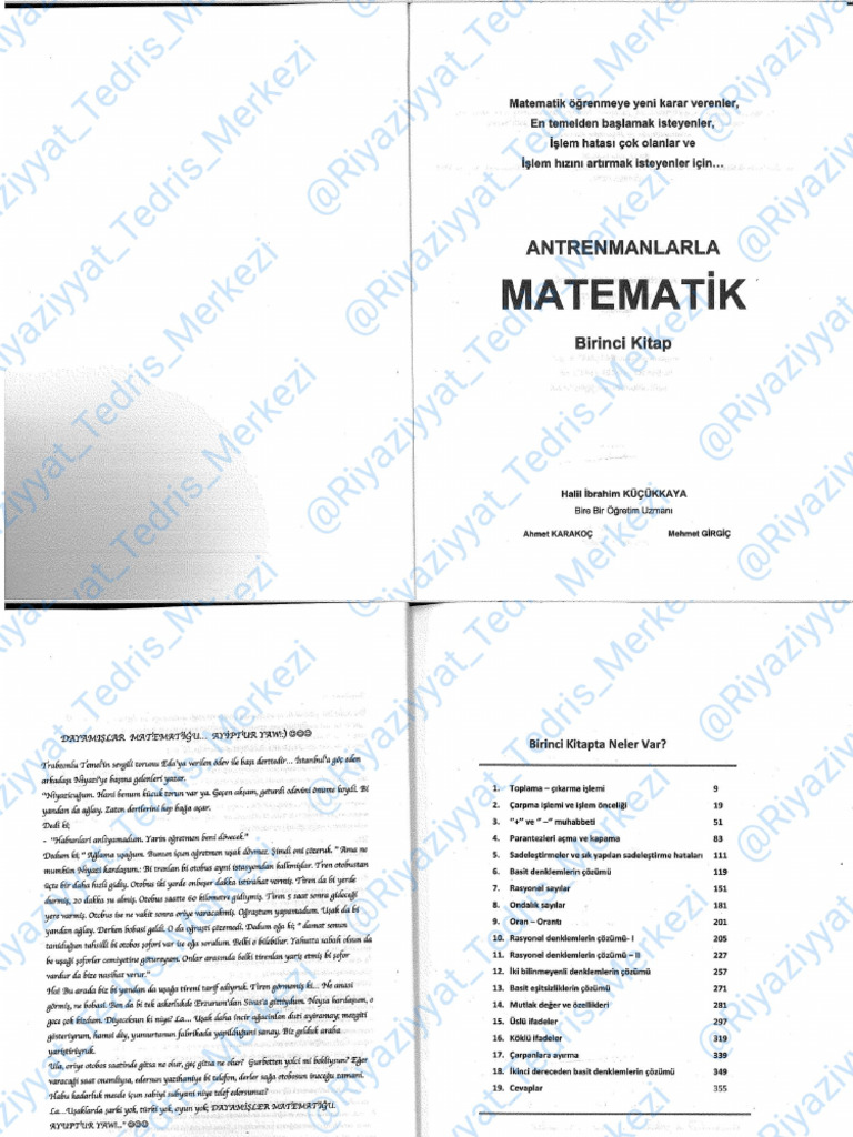 Antrenmanlarla Matematik - 1. Kitap | PDF