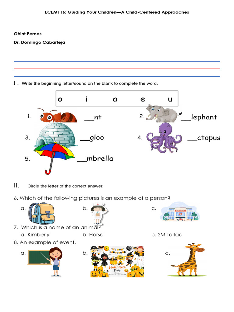 Activity For Grade 1 - English | PDF | Linguistic Typology | Syntax