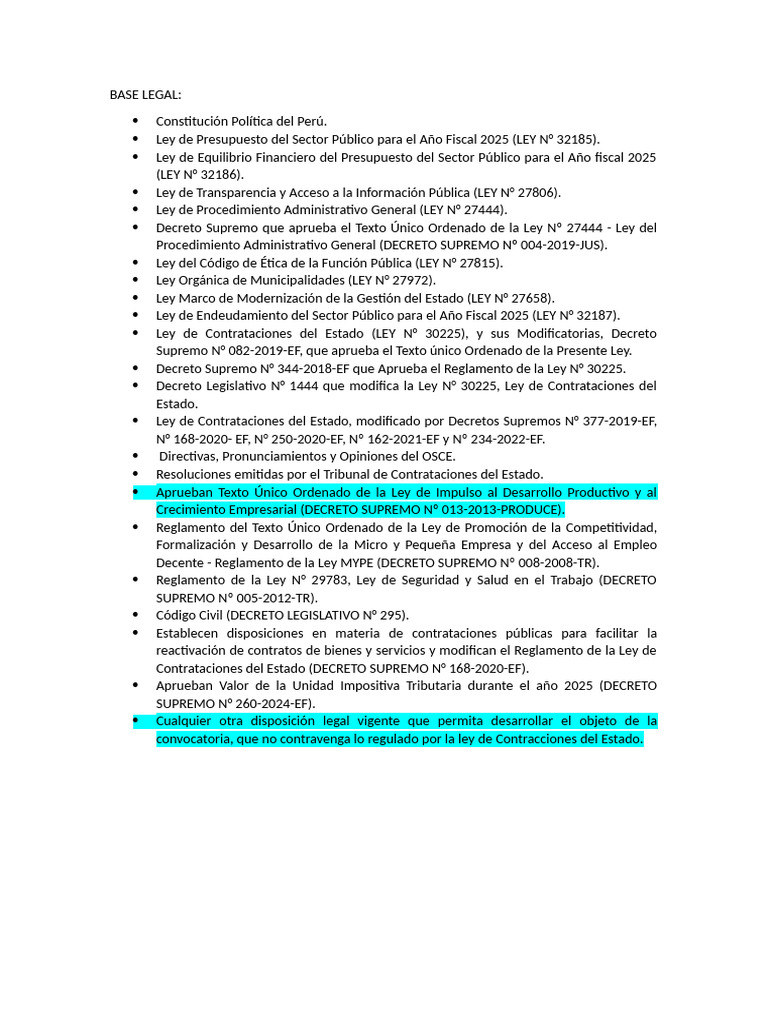 BASE LEGAL - Actualizado 2025 | PDF | Pequeñas y medianas empresas ...