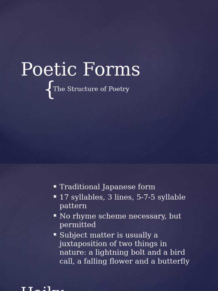 Poetic Forms | PDF | Poetry | Poetics