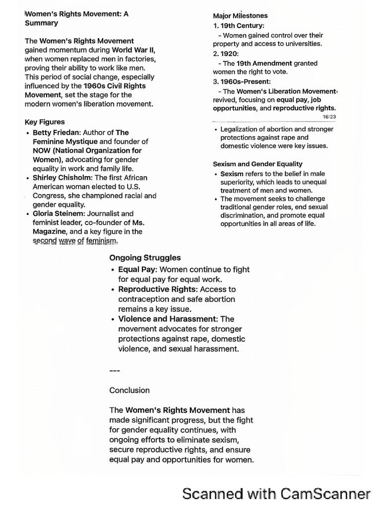 Women's Rights Movement | PDF