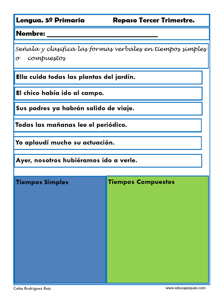 Repaso Lengua 5º Primaria | PDF | Lingüística | Mecánica del lenguaje