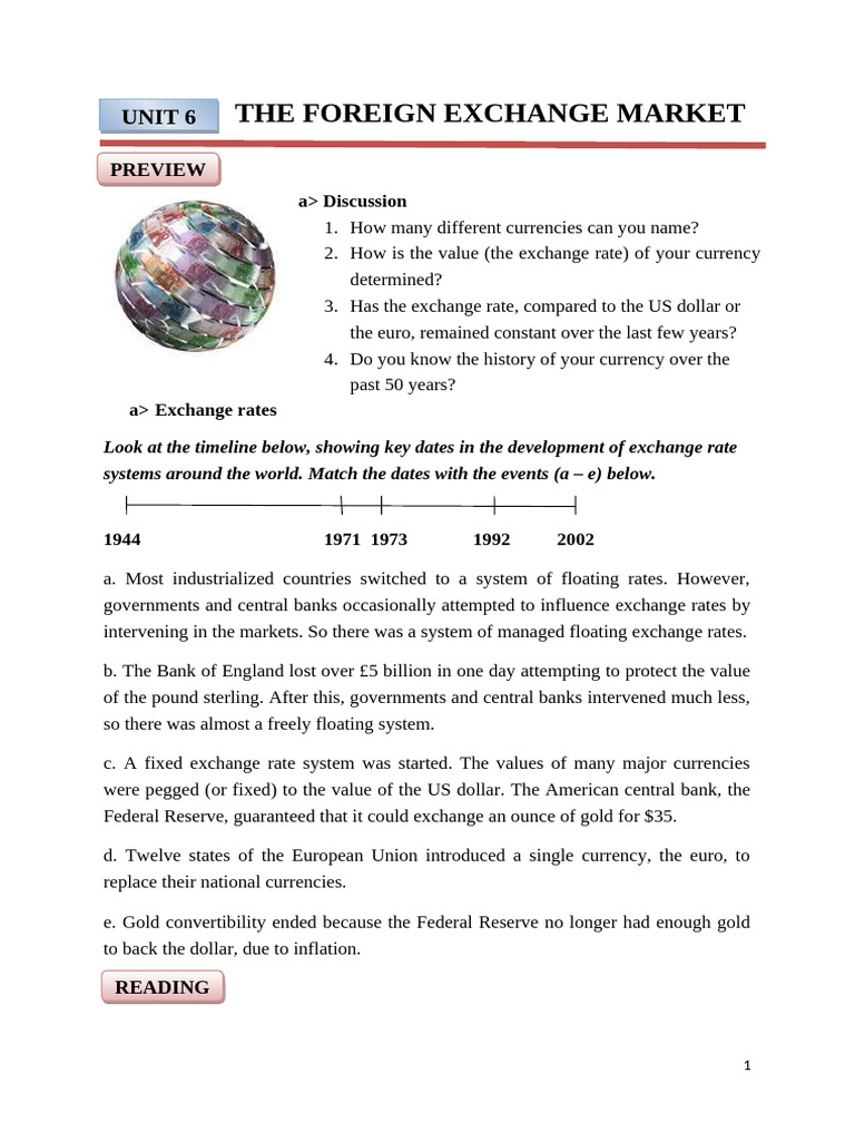 UNIT 6 FOREX MARKET | PDF | Foreign Exchange Market | Exchange Rate