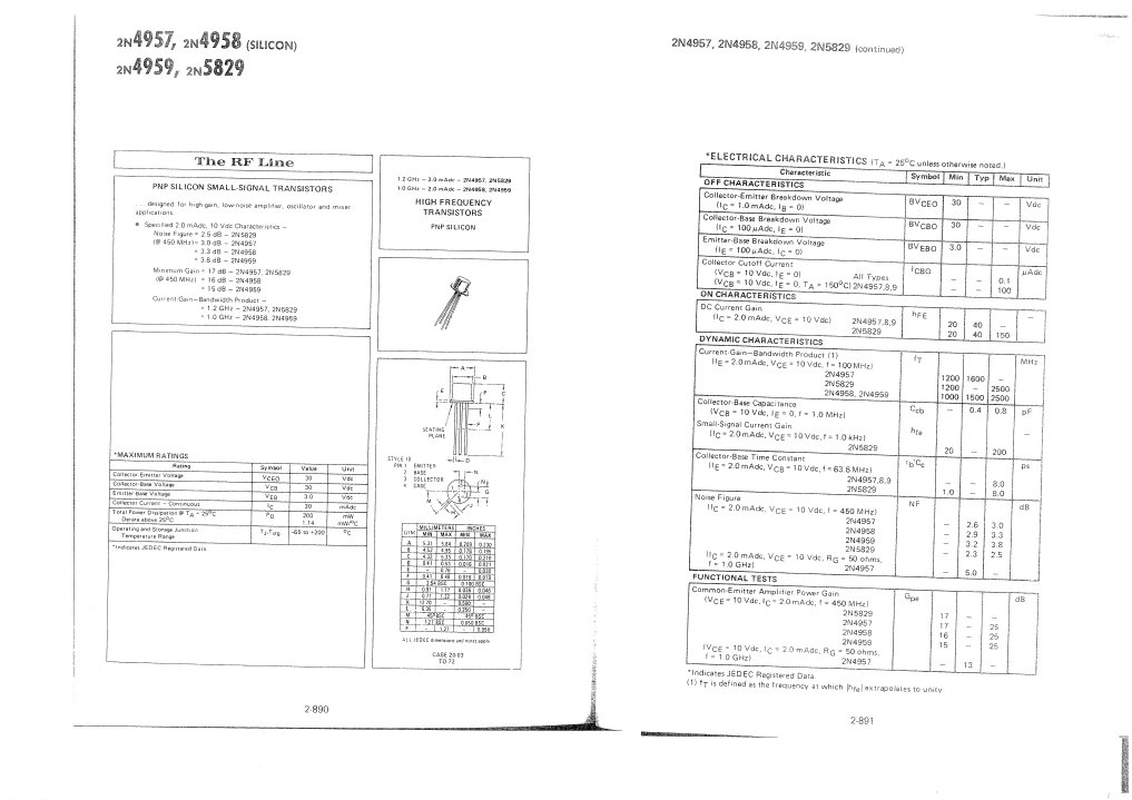 2 N 4957 | PDF | Bipolar Junction Transistor | Electronics