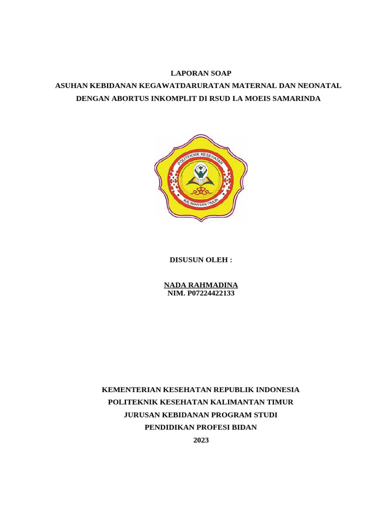 Laporan Soap Ab Inkomplit Igd Nadar | PDF