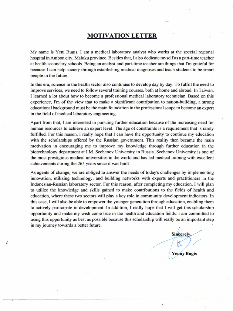 Motivation Letter | PDF