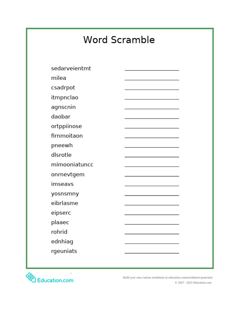 Word Scramble | PDF