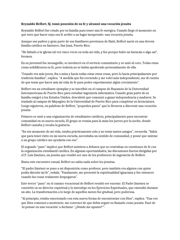 spanish version Reynaldo Belfort Pierrilus Story FINAL | PDF