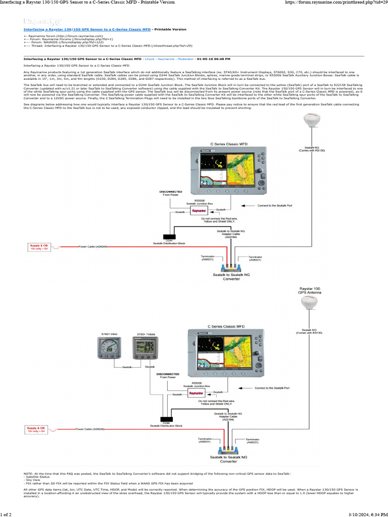 Interfacing a Raystar 130_150 GPS Sensor to a C-Series Classic MFD - Printable Version | PDF ...