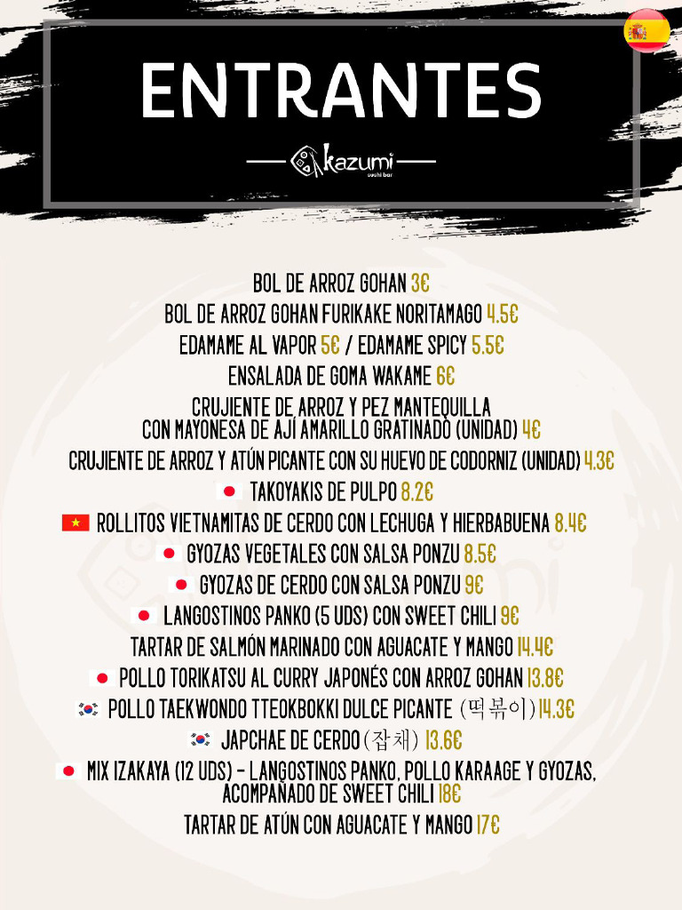Menú Español | PDF
