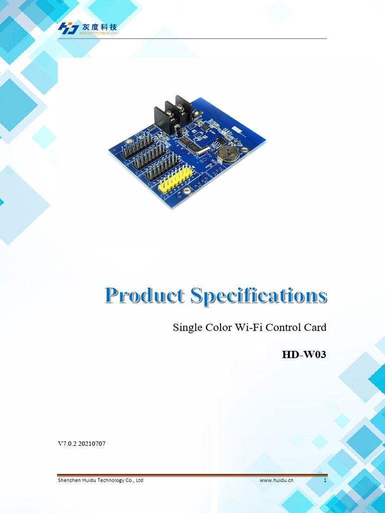 HD-W03 Specification V7.0.2 | PDF | Clock | Manufactured Goods