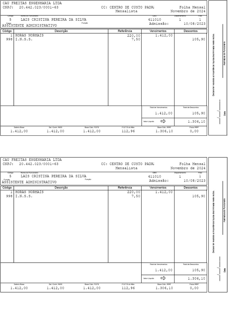 Recibo de Pagamento LAIS | PDF | Programas governamentais | Trabalho