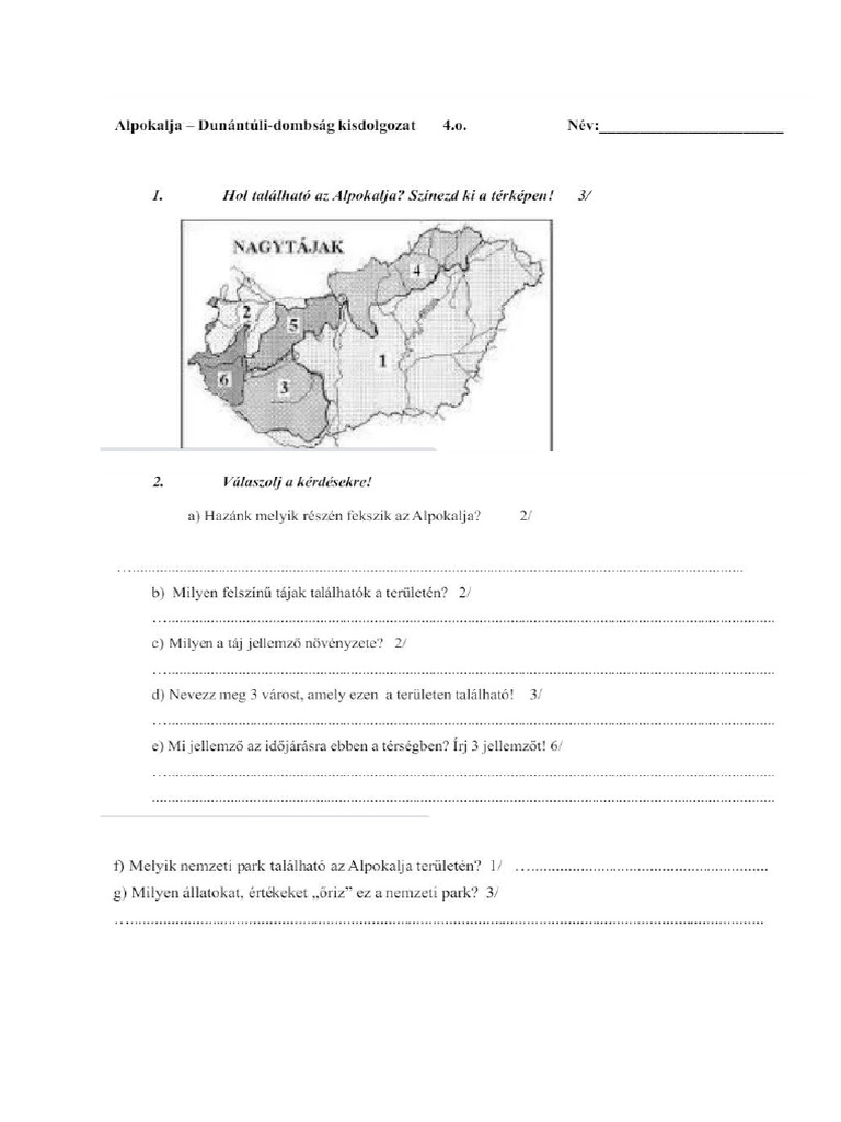 Alpokalja Dunantuli Dombsag | PDF