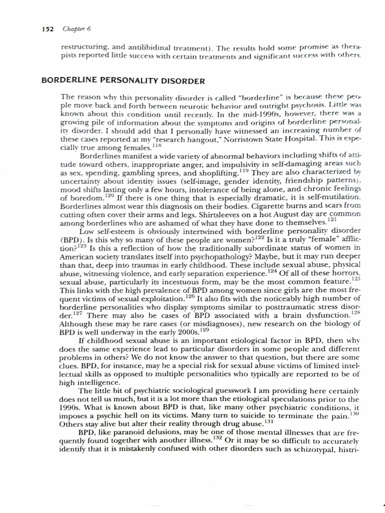 Borderline Personality Disorder | PDF