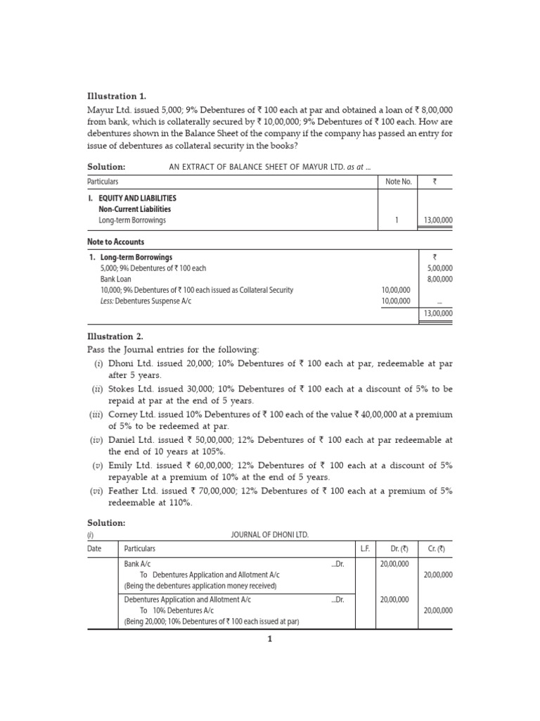 Debenture Issuance and Accounting Guide | PDF | Balance Sheet ...